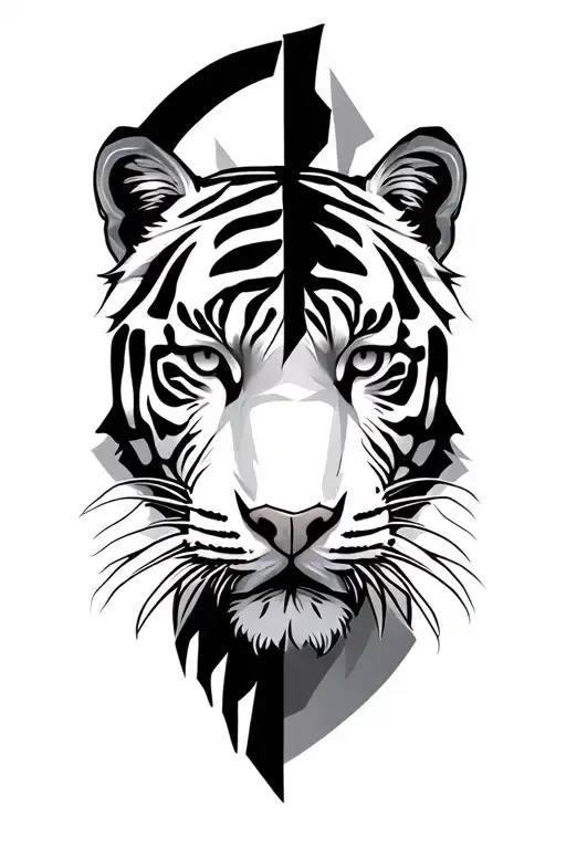 214+ Half Tiger Face Tattoo Ideas in 2025 - BlackInk AI