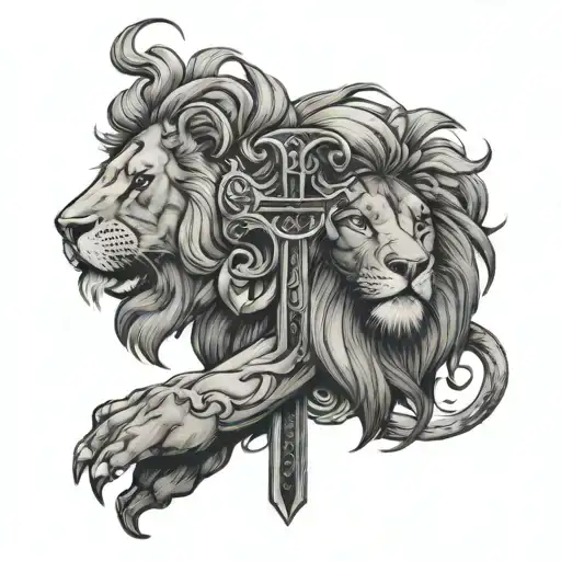 3096+ Lion Cross Tattoo Ideas - BlackInk AI