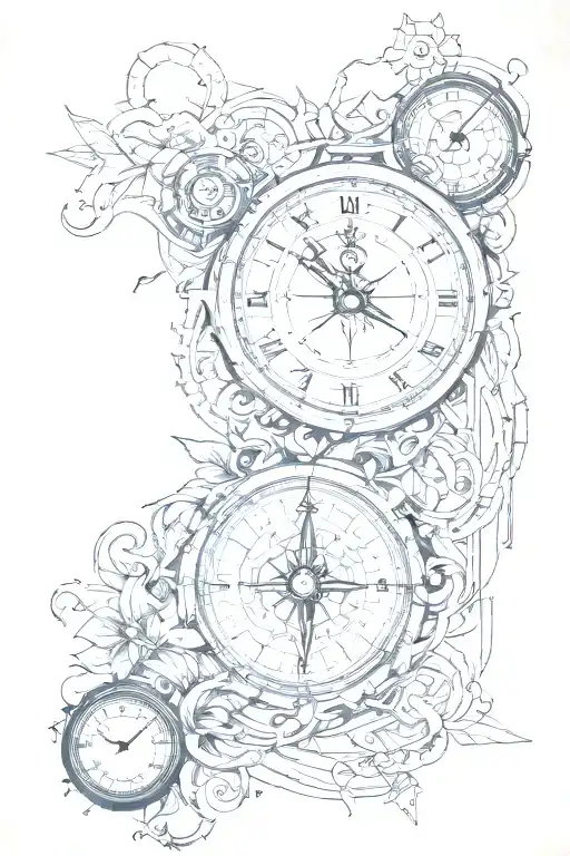 2511+ Compass And Clock Tattoo Ideas in 2025 - BlackInk AI
