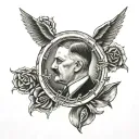 Black and Grey "Adolf Hitler With Svastika Symbol In..." Tattoo ...