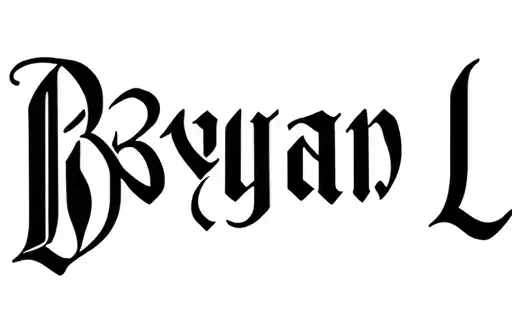 Chicano Font ""Bryan L"" Tattoo - BlackInk AI