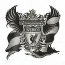 Black and Grey "Liverpool Football Club Logo" Tattoo - BlackInk AI