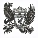 Black and Grey "Liverpool Football Club Logo" Tattoo - BlackInk AI