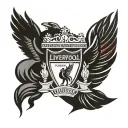 Black and Grey "Liverpool Football Club Logo" Tattoo - BlackInk AI