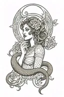 New School "Goddess Lilith Tattoo With Snakes..." Tattoo - BlackInk AI