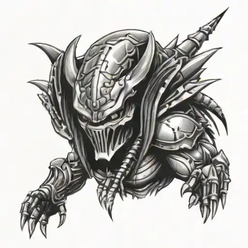 Black and Grey "Predator" Tattoo - BlackInk AI