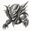 Black and Grey "Predator" Tattoo - BlackInk AI