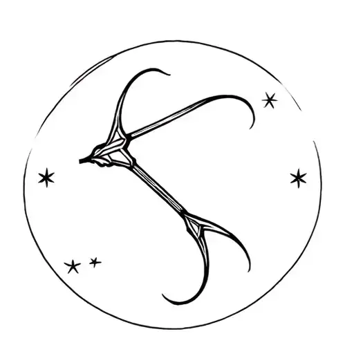Minimalist "Sagittarius Zodiac With Cancer Zodiac..." Tattoo - BlackInk AI