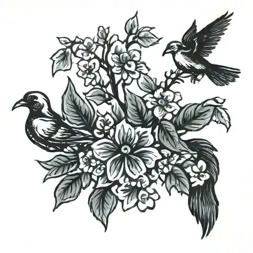 Poison Tree With Doves Temporary Tattoo - BlackInk AI