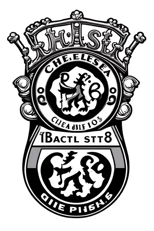 Blackwork "Incorporate The Chelsea Logo In A..." Tattoo - BlackInk AI