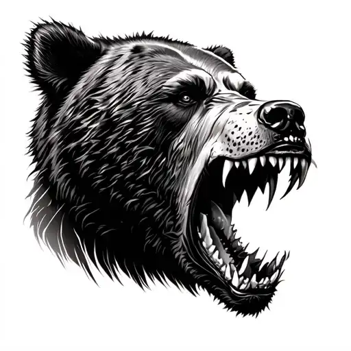 Blackwork "Hyper-realistic Tattoo Of A Fierce And..." Tattoo - BlackInk AI