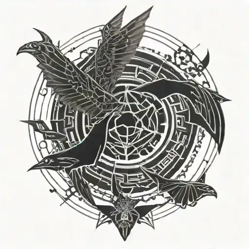 Cyber Sigilism "Black Tattoo Of Toothless Flying Birds..." Tattoo ...