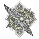 Cyber Sigilism "Black Tattoo Of Toothless Flying Birds..." Tattoo ...