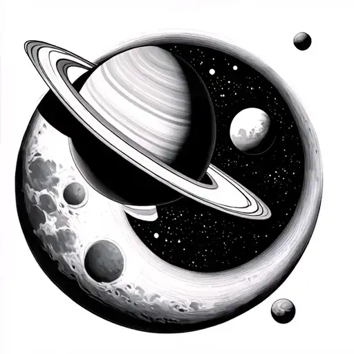 498+ Saturn And Moon Tattoo Ideas in 2025 - BlackInk AI