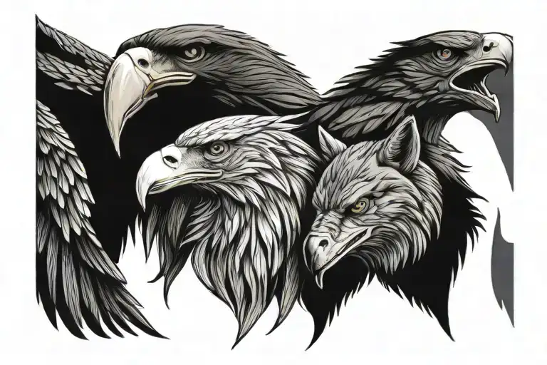 1417+ Eagle And Wolf Tattoo Ideas in 2025 - BlackInk AI