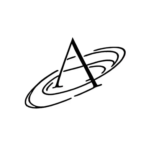 Minimalist "Letter A As A Planet With A Ring" Tattoo - BlackInk AI