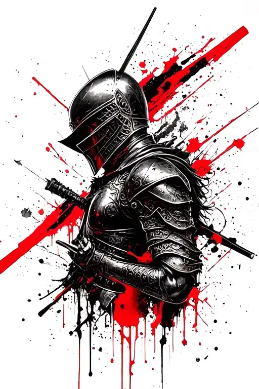 Trash Polka "Knight Of The Void" Tattoo - BlackInk AI