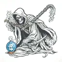 Neo-Traditional "Grim Reaper With No Face, D20 Background" Tattoo ...
