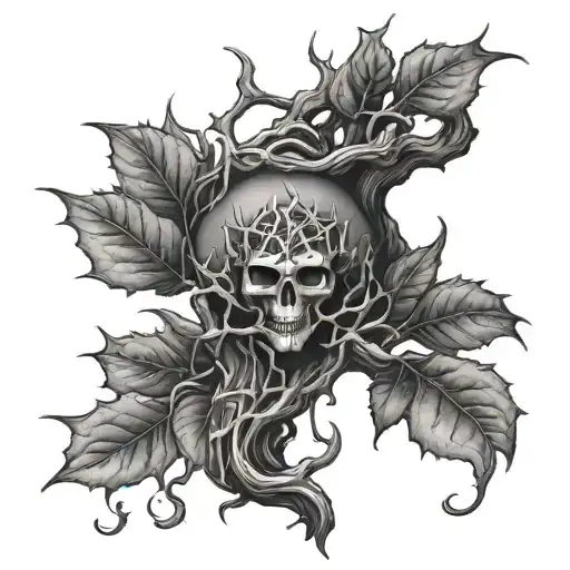 Poison Tree With Thorns Wrapped Temporary Tattoo - BlackInk AI