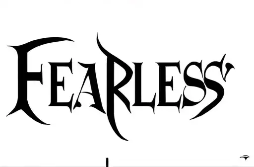 Gothic Font ""Fearless"" Tattoo - BlackInk AI