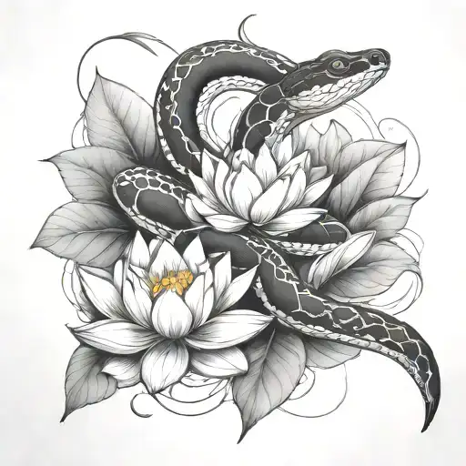 483+ Snake And Lotus Tattoo Ideas in 2025 - BlackInk AI