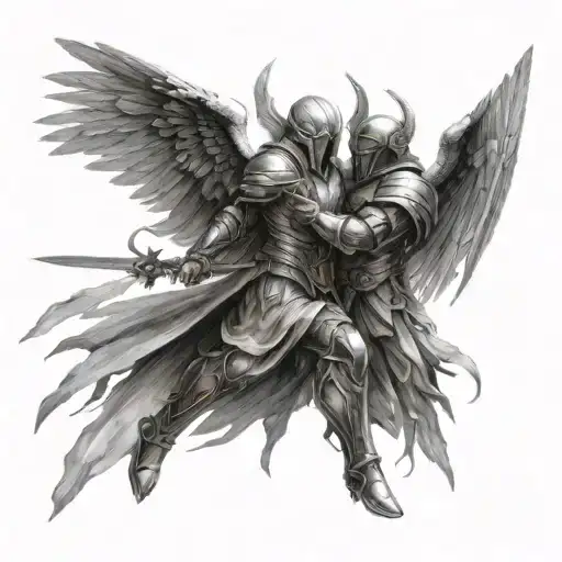 Black and Grey "Tattoo Design Of The Archangel Tyrael..." Tattoo ...