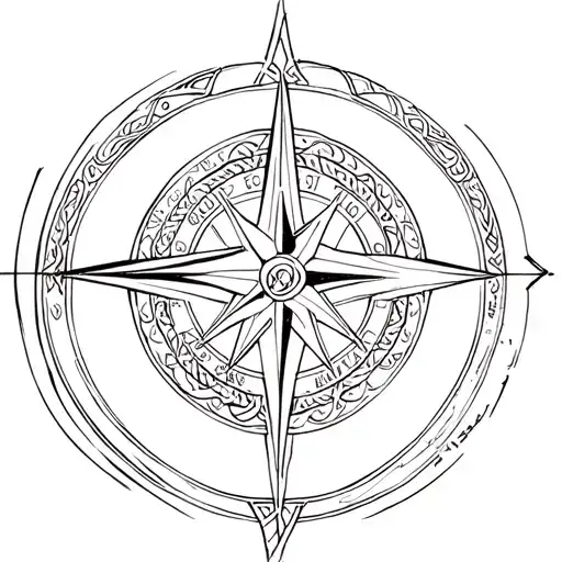 Sketch "Celtic Compass" Tattoo - BlackInk AI