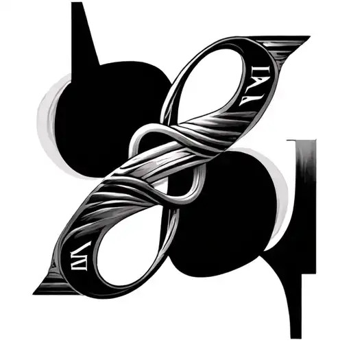 Black and Grey "Infinity Symbol Using Roman Numerals..." Tattoo ...