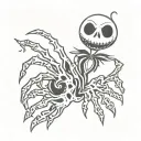 Stencil "Jack Skellington Hand Tattoo" Tattoo - BlackInk AI