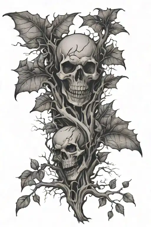 Poison Tree Mixed With Bats And Make It... Temporary Tattoo - BlackInk AI