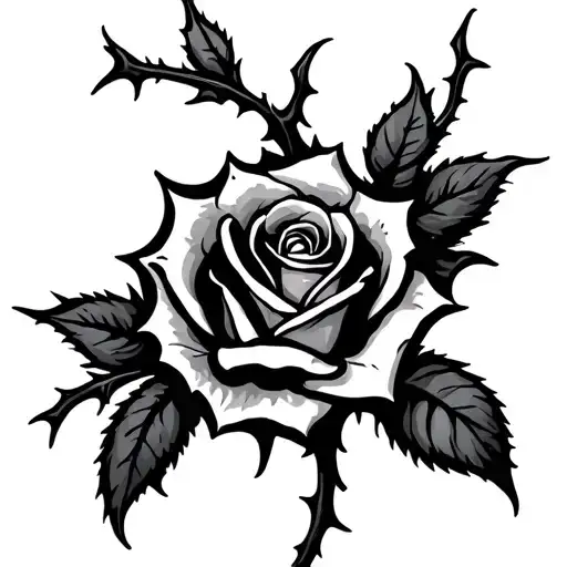 4977+ Rose Thorns Tattoo Ideas - BlackInk AI