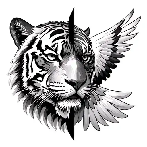 214+ Half Tiger Face Tattoo Ideas in 2025 - BlackInk AI