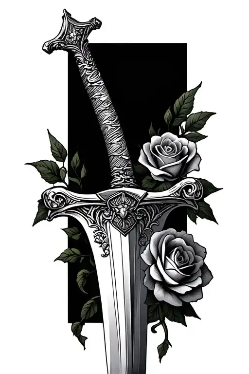 3225+ Sword With Roses Tattoo Ideas in 2025 - BlackInk AI