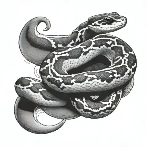 Black and Grey "Realistic White Ball Python Forearm..." Tattoo ...