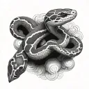 Black and Grey "Realistic White Ball Python Forearm..." Tattoo ...