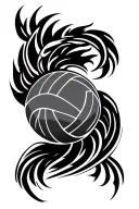 Black and Grey "Filipino Tribal Tattoo, Volleyball, Sun" Tattoo ...