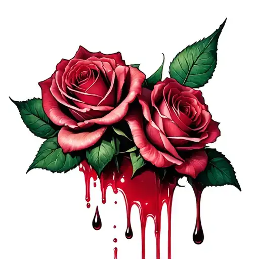 Realism "Medussa With Two Roses And Blood Tears..." Tattoo - BlackInk AI