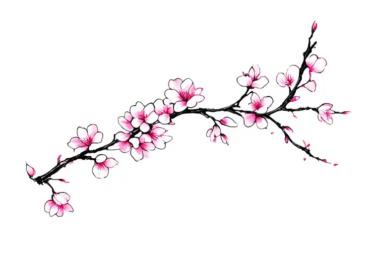 2064+ Cherry Blossom Branch Tattoo Ideas - BlackInk AI