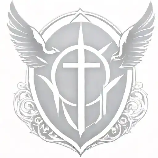 Stencil "Father, Son And Holy Spirit Heaven Gate..." Tattoo - BlackInk AI