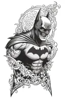 Black and Grey "The Laughing Batman" Tattoo - BlackInk AI