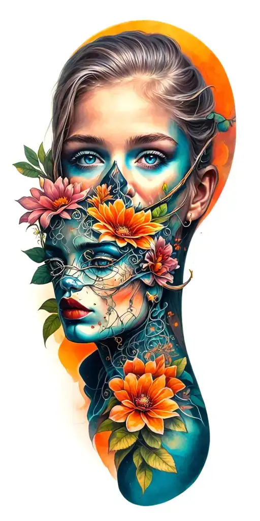 Surrealism "Family Protector" Tattoo - BlackInk AI