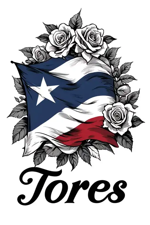 Black and Grey "The Name Torres In Cursive With The..." Tattoo ...
