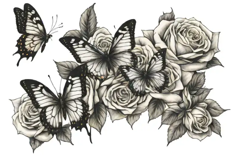 7408+ Roses And Butterflies Tattoo Ideas - BlackInk AI