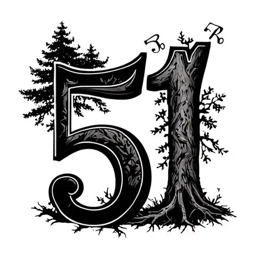 Black and Grey "Number 51 With A Rememberance Of The..." Tattoo ...