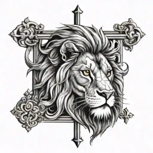 3096+ Lion Cross Tattoo Ideas - BlackInk AI