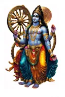 Realism "Fibonacci Lord Krishna Holding Chariot..." Tattoo - BlackInk AI