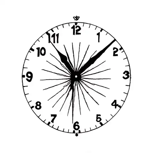 Stencil ""1981" Birth Clock Face" Tattoo - BlackInk AI