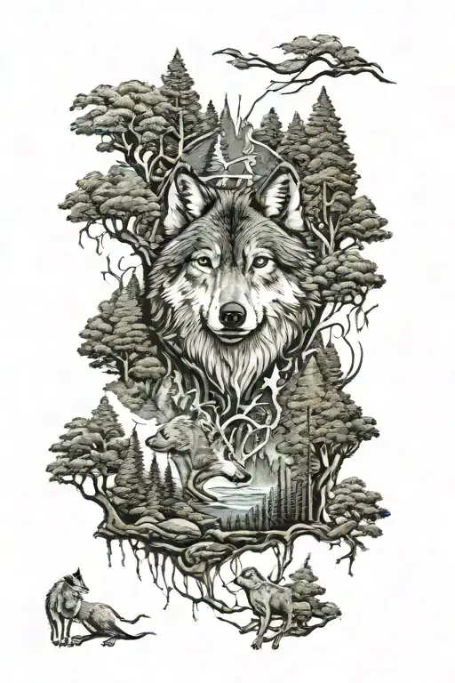 3657+ Wolf In Forest Tattoo Ideas in 2025 - BlackInk AI