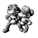 Black and Grey "A Couples Tattoo Of Toad And Toadette..." Tattoo ...