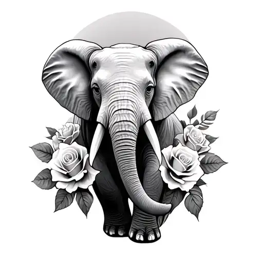 409+ Elephant With Roses Tattoo Ideas in 2025 - BlackInk AI